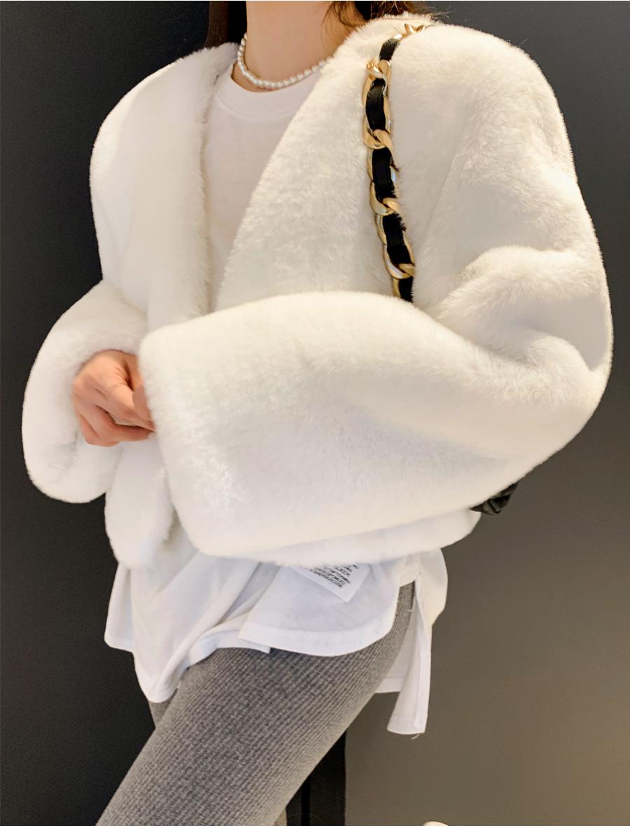 구육 보라색 베이비핑크 핑크색 컬러 크롭 페이크퍼 페이크 밍크 코트 숏 자켓 털자켓 퍼자켓 퍼코트